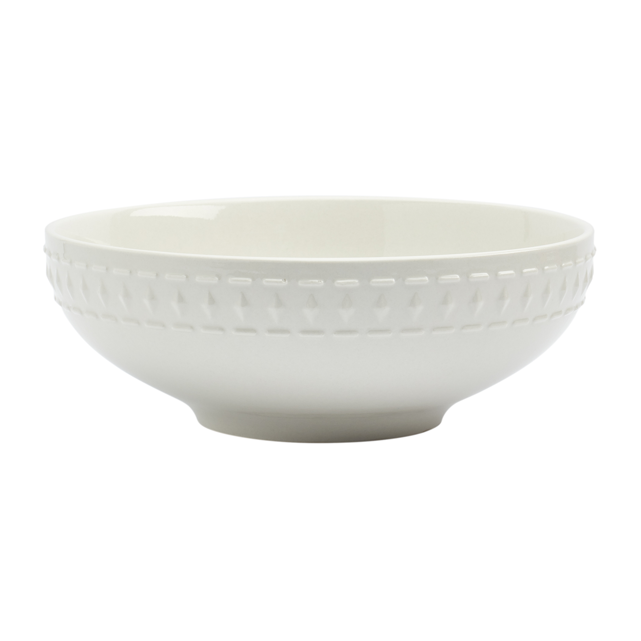 3-Piece Bloom Embossed Porcelain White Serving Bowls Set | Tabletops ...