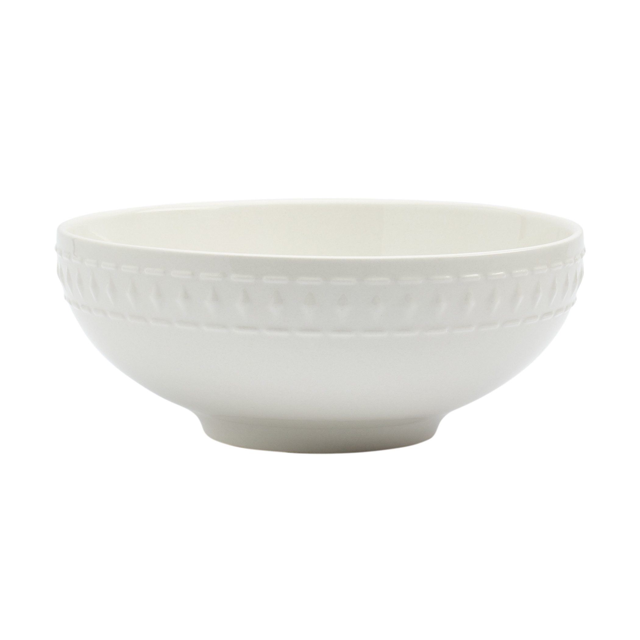 3-Piece Bloom Embossed Porcelain White Serving Bowls Set | Tabletops ...